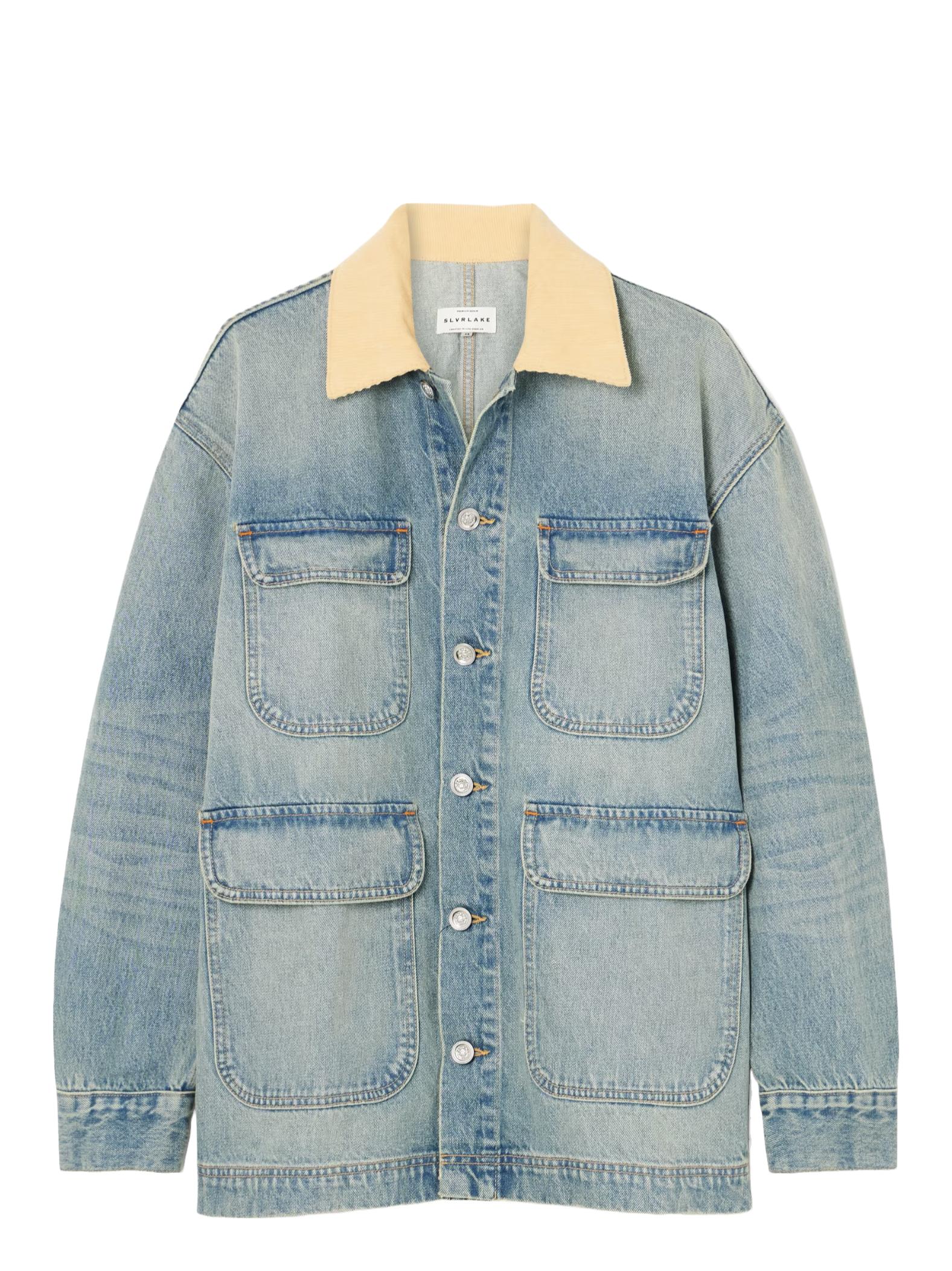 SLVRLAKE Slvrlake Hayden Denim Jacket with Corduroy Trim